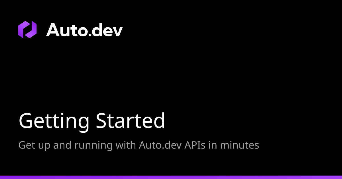 Getting Started | Auto.dev - Docs