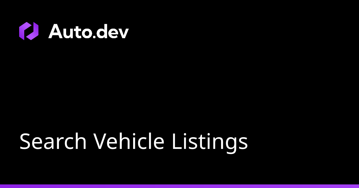 Search Vehicle Listings | Auto.dev - Docs